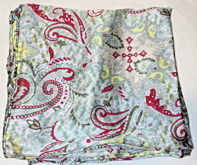 Cowboy Western Silk Scarf Wild Dew Rag Paisley 34" x 34" Red Silver ...