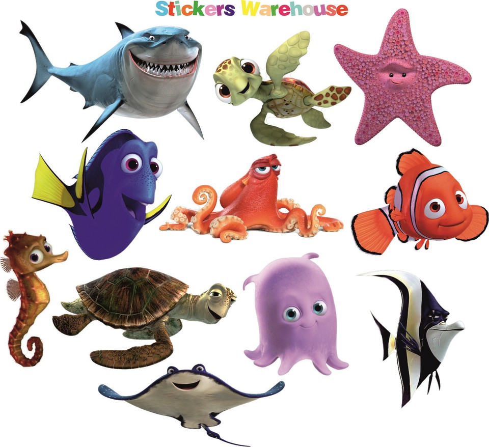 Finding nemo theme Vinyl Stickers set for bathroom kids room decoration ...
