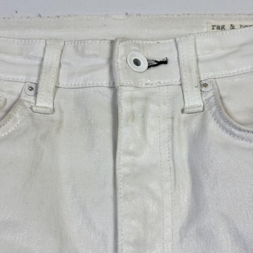 Rag & Bone Jeans Womens 27 White Casey High Rise Ankle Flare Coated ...