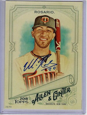 Eddie Rosario 2018 Allen & Ginter #12 5x7 #20/49 Signed Autograph ...