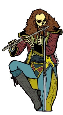 Jethro Tull Ian Anderson Tull Skull Skeleton Vinyl Decal Sticker Flute ...