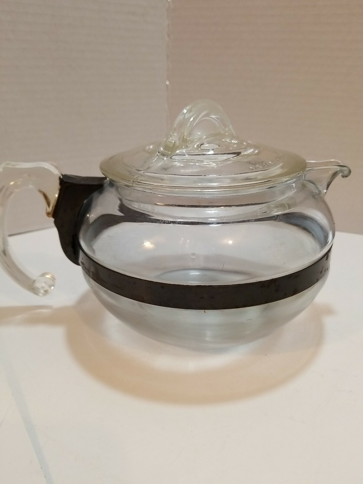 Vintage USA PYREX Blue Tint Flameware Tea Pot no. 8126-B 6 cup lid no ...