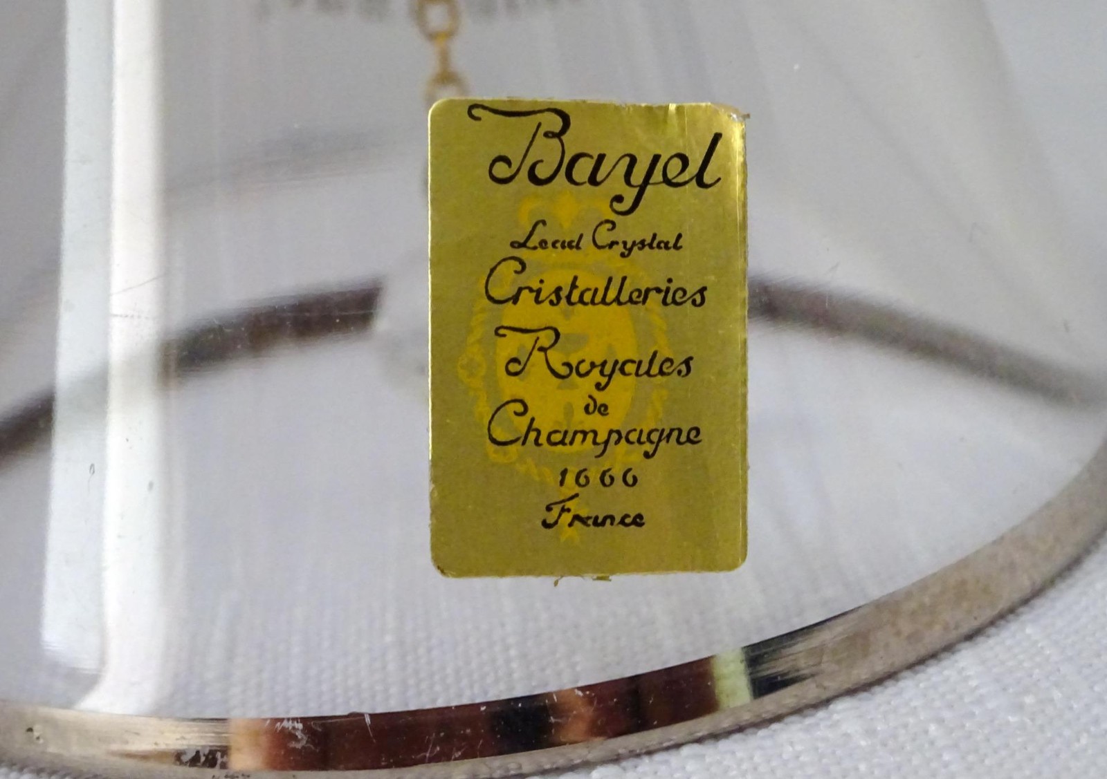 Collectible Clear Glass BAYEL Lead Crystal France 25th Silver ...