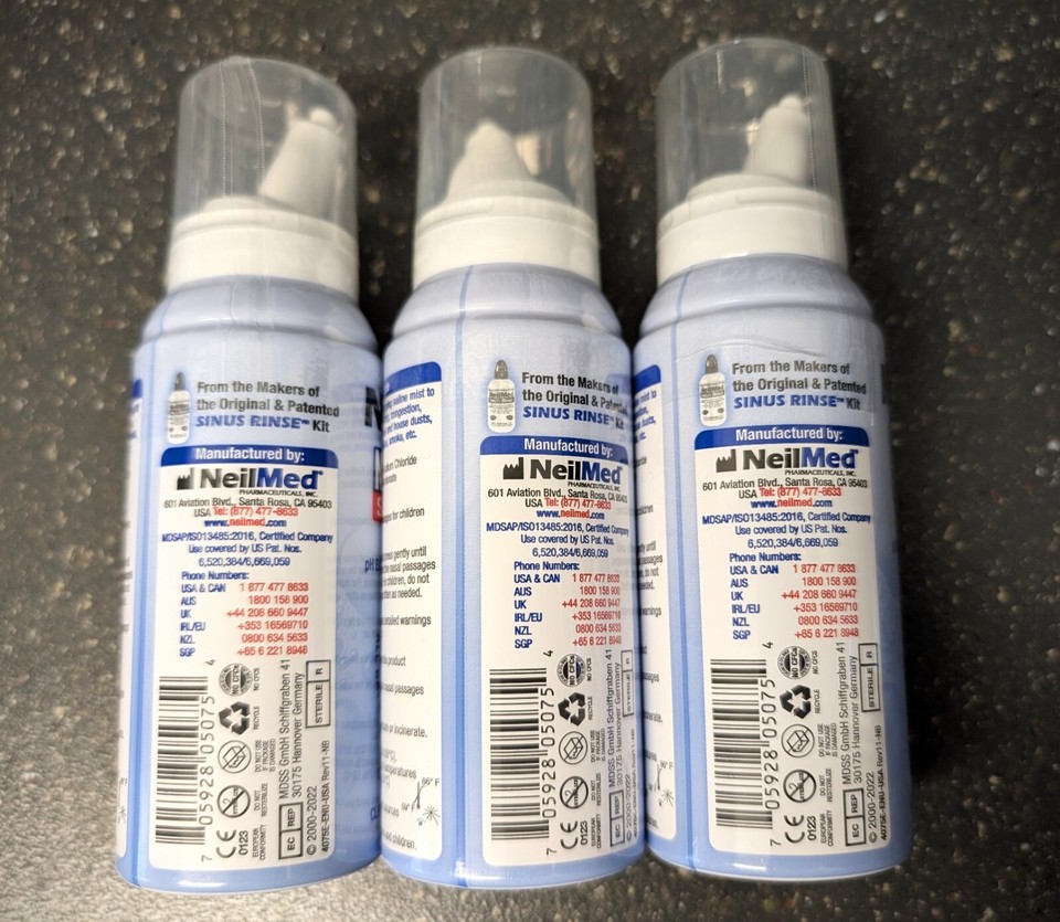 3-Pack NeilMed NasaMist Nasal Mist Saline Spray 2.7oz Sinus Allergy ...