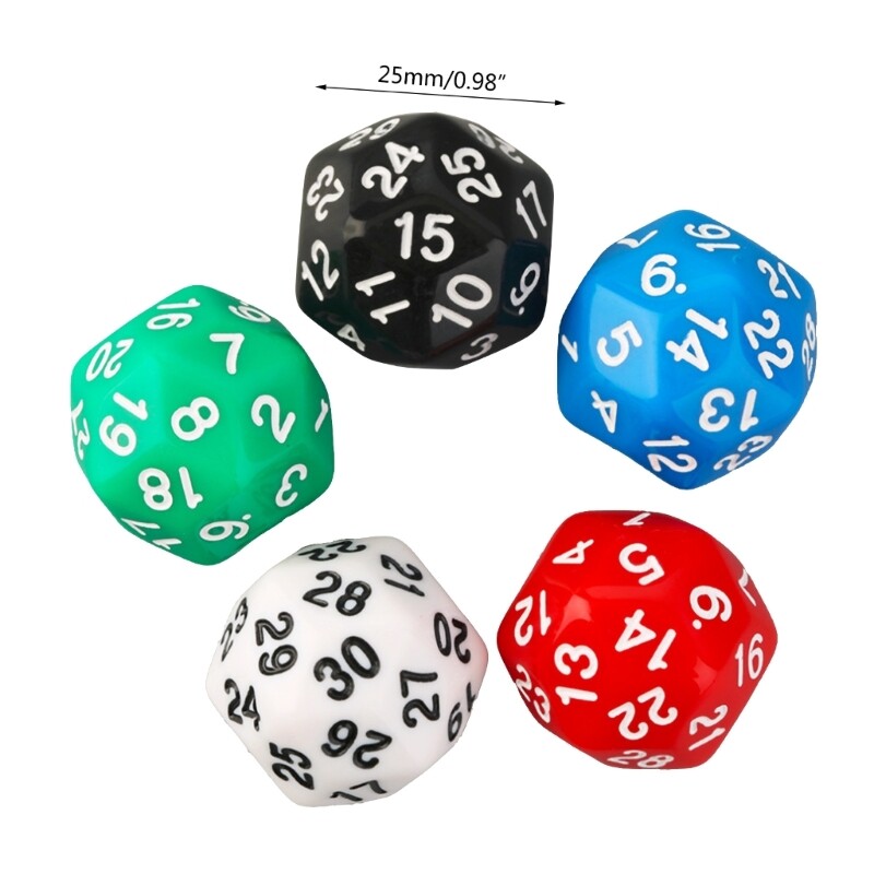 5Pcs/set Acrylic Polyhedral Dices Colorful Digital Mixed Colors Dices ...