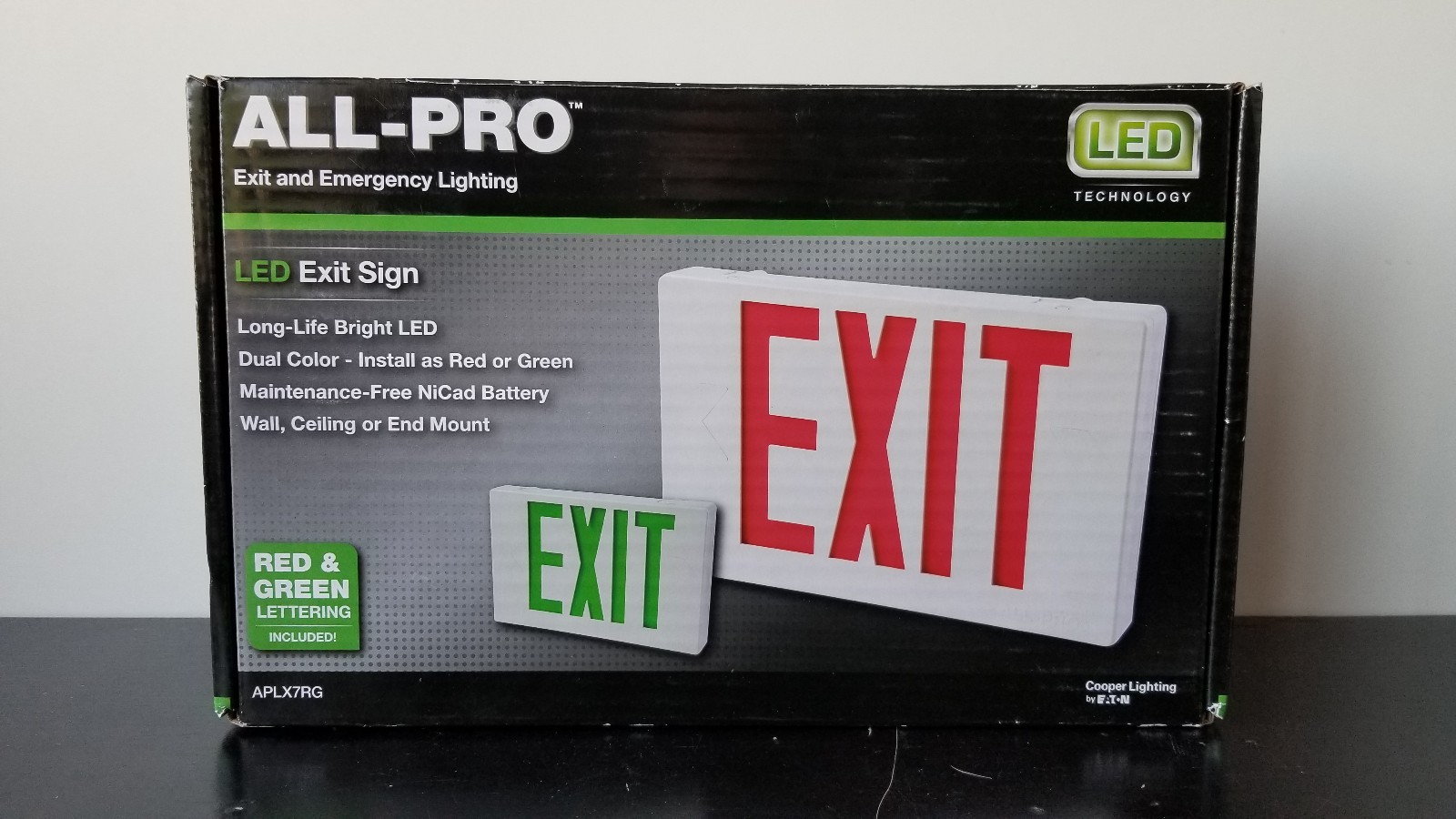 All-Pro Exit Emergency Light Ap Series 2 Color Red/Green LED Exit Sign ...