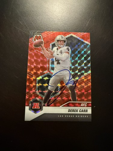 2021 Panini Mosaic Variations AFC Camo Red Prizm Derek Carr #229 ...