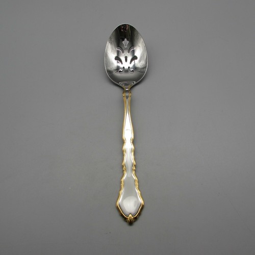 Oneida Stainless Flatware GOLDEN ROYAL CHIPPENDALE Slotted Serving ...