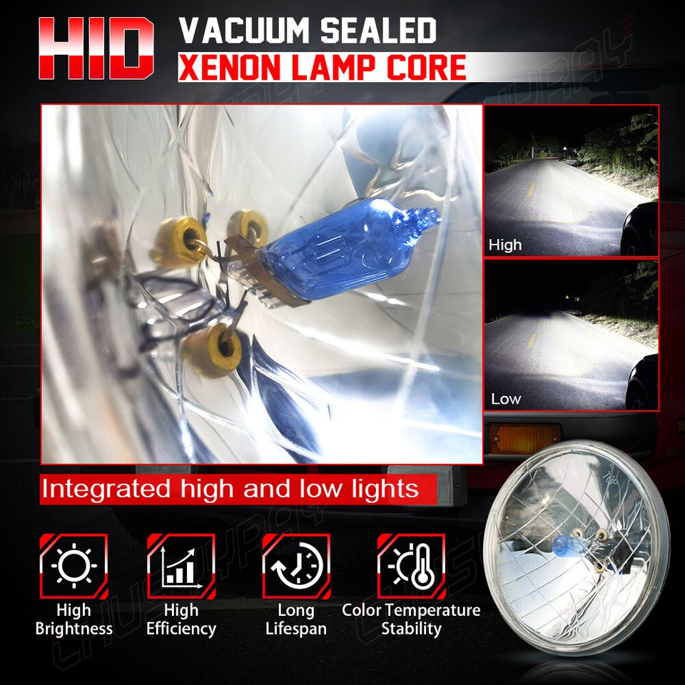 4pc 5.75" 5-3/4" Halogen Headlights Hi-Lo Beam for Chevy Chevelle 1964 ...