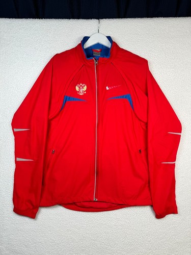 Vintage Y2K Nike Russia Soccer Windbreaker Jacket Red - Men's XL ...