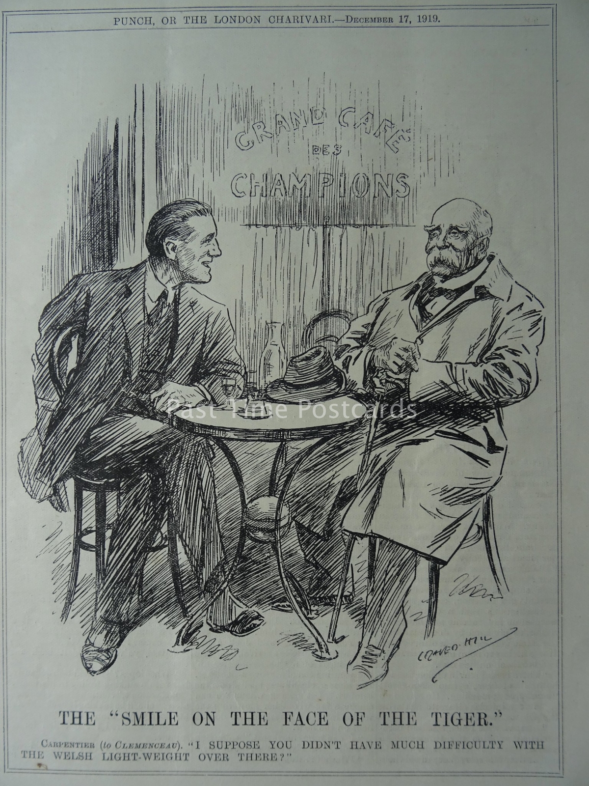 CARPENTER TO CLEMENCEAU - SMILE ON THE FACE OF TIGER Original WW1 1919 ...