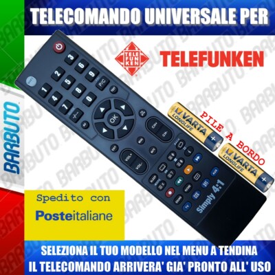 TELECOMANDO UNIVERSAL TELEFUNKEN. CLICCA SUL TUO MODELLO LO RICEVERAI ...