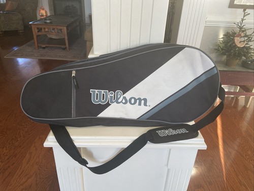 Wilson Tennis Racquet Cover / (Padded Case)+Shoulder Strap Black White ...