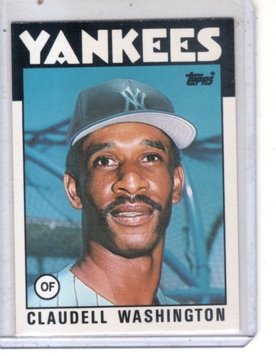 1986 Topps Traded #122T Claudell Washington New York Yankees baseball ...
