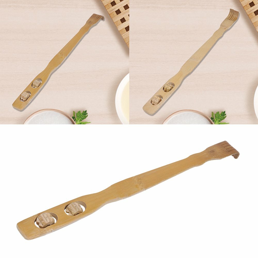Long Wooden Bamboo Scratch back Back Scratcher Rack Body Massage Itchy ...