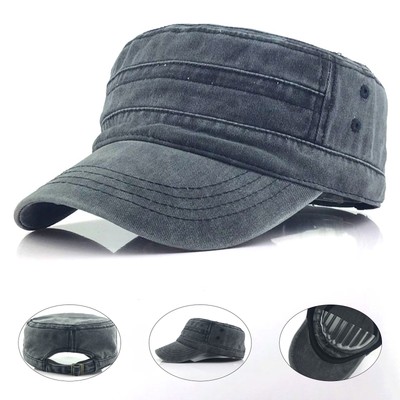 Men Hat All Match Short Brim Low-profile Pure Color Cap Male | eBay