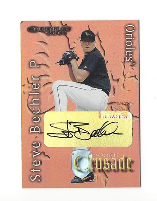 2002 DONRUSS ROOKIE CRUSADE STEVE BECHLER AUTO #d 398/500 BALTIMORE ...