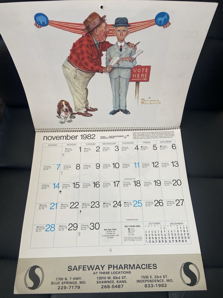 Norman Rockwell Vintage 1982 Safeway Calendar | eBay