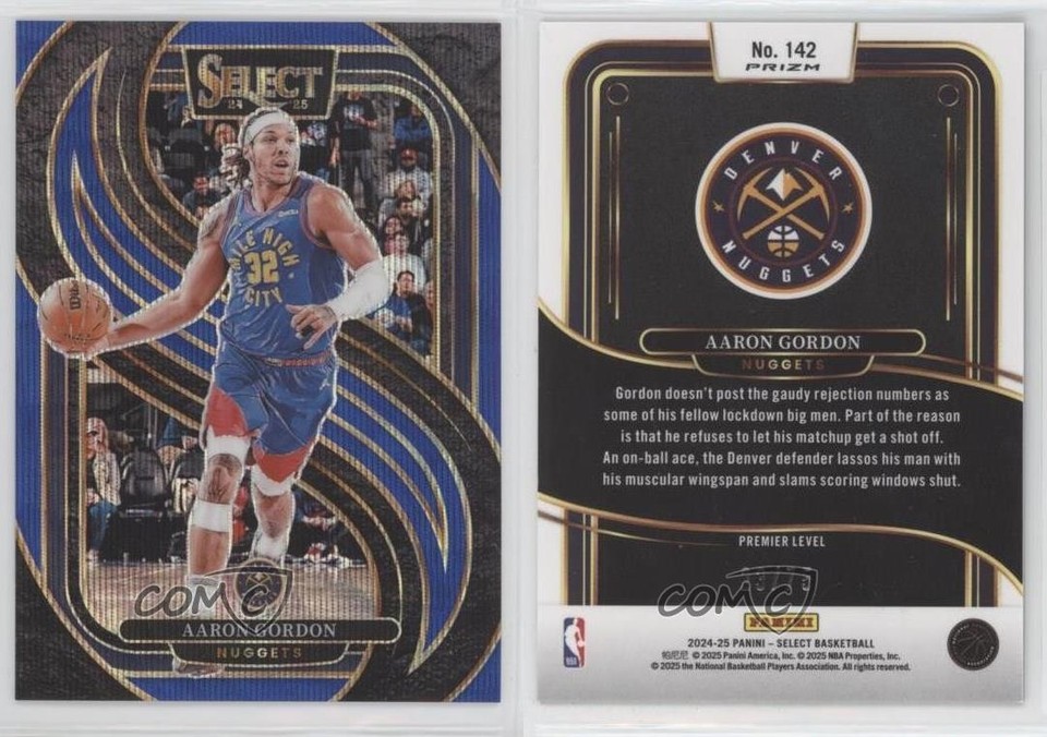 2024-25 Panini Select Premier Level Blue Wave Prizm /75 Aaron Gordon ...
