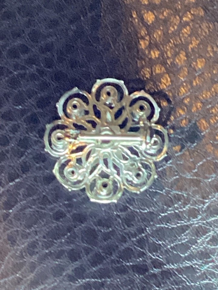 Vintage Order of the Eastern Star Masonic Star Rhinestone Brooch Silver ...