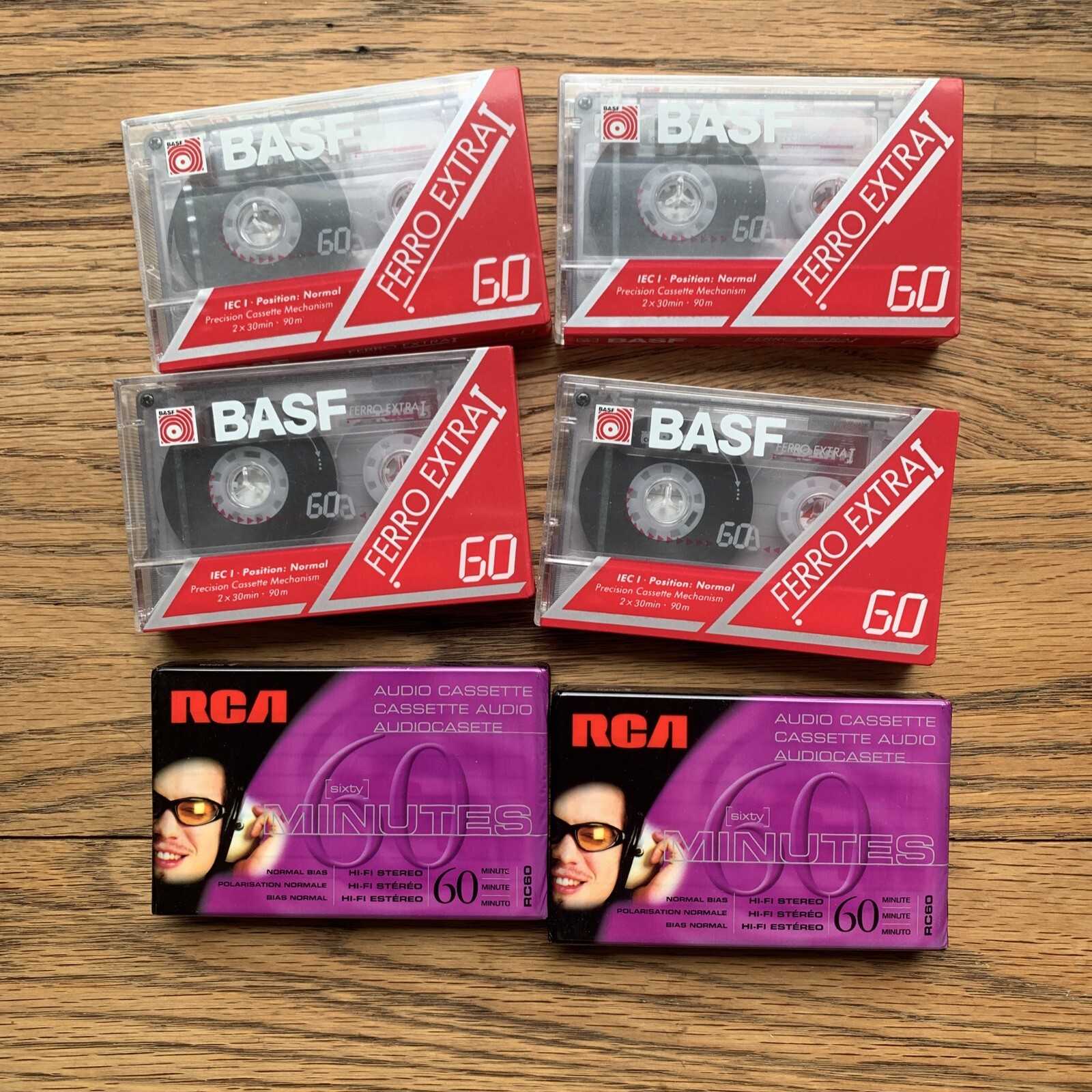 Lot of 4 + 2 BASF Ferro Extra I [Normal Bias] 60 min Blank Audio ...