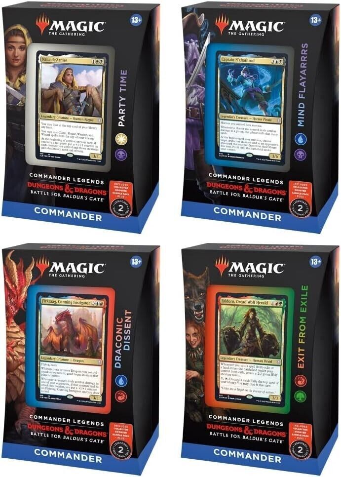 WOTC MTG Commander Legends Battle for Baldurs Gate Decks- 4 Packs for ...