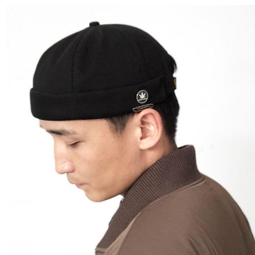 Men Retro Urban Unique Street Docker Hat Brimless Skull Sailor Cap gift ...