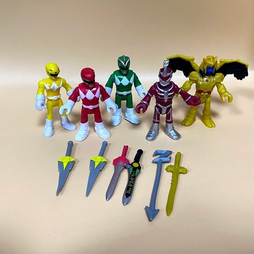 5pcs Fisher Imaginext Power Ranger Green Red Yellow Ranger Goldar Lord ...