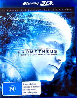 Prometheus 3D BLU RAY + 2D BLU RAY + DVD : 4 Disc Very Good Condition ...