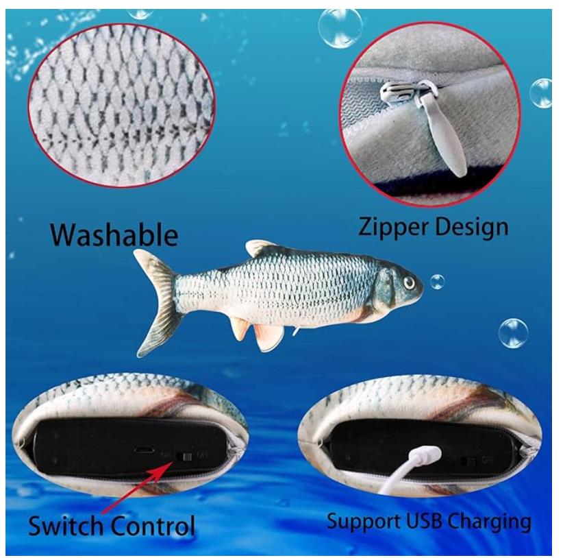 Flopping Fish Toy for Cat Interactive Floppy Fish Dog Toy Dancing ...