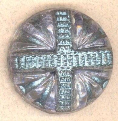 Bb KEY SHANK transparent GLASS ANTIQUE BUTTON Popper + Paint Very ...