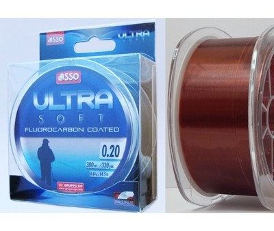 Asso Ultra Soft Coated Fluorocarbon Fishing Line 0.18 mm 300 m Coppery ...