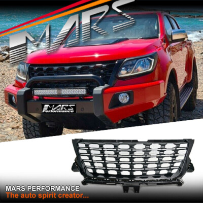Gloss Black Bumper Bar Grille Grill Mesh for Holden Colorado RG UTE ...