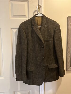 Mens Harris Tweed scottish wool jacket coat Alexandre london England ...