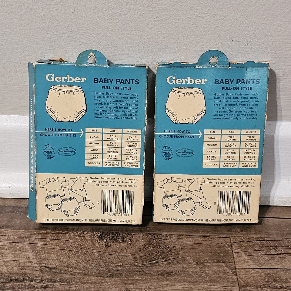 Vtg Gerber Vinyl Plastic Baby Pants Size Small Birth To 12 Lbs Pull On ...