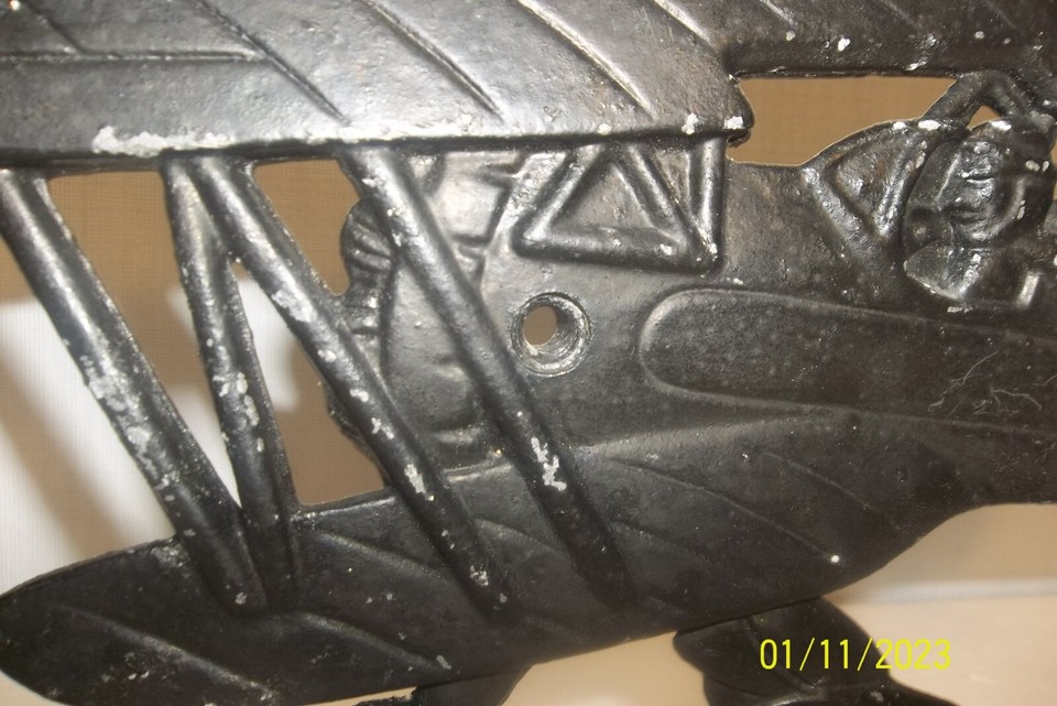 Vintage 11" Metal Airplane biplane Mailbox Topper Figure Emblem T-5 | eBay