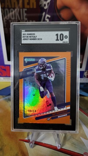 2021 DK Metcalf Donruss Jersey Number #/14 Card SGC 10 Seattle Seahawks ...