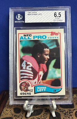 1982 TOPPS ALL-PRO #486 RONNIE LOTT ROOKIE RC BGS 6.5 HOF SAN FRANSISCO ...