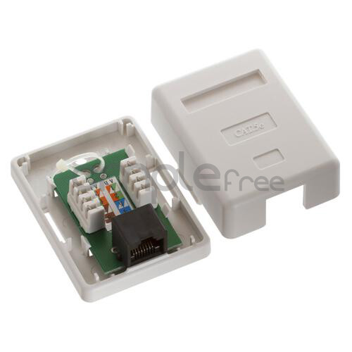 Single Hole Surface Mount Box Keystone Jack Cat5 Cat5e 1 Port Lot of 20 ...