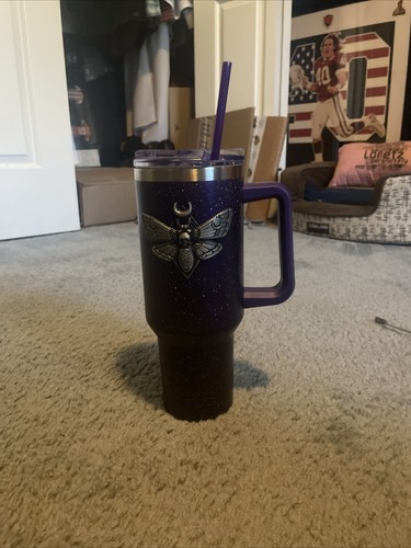 Spirit Halloween Stainless Steel Purple Death Moth Tumbler 40oz New ...