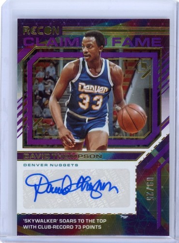 2021-22 Recon David Thompson Claim to Fame Autograph #d 9/25 Denver ...