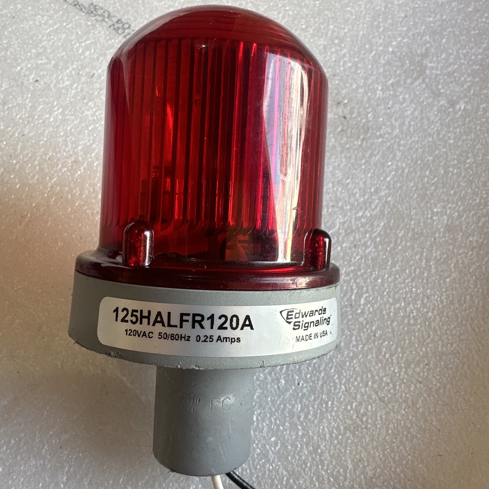 Beacon, Strobe, Halogen, NEMA 4X, 120VAC, Red (Edwards: 125HALFR120A ...