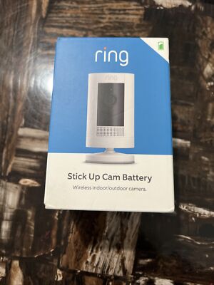 Ring Stick Up Cam 3rd Gen Battery Powered White Indoor Outdoor Security ...