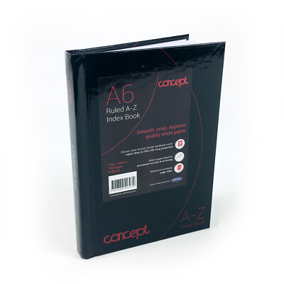 A6 Index Notebook A-Z Hard Cover Ruled Pages Case Bound Note Book | eBay UK