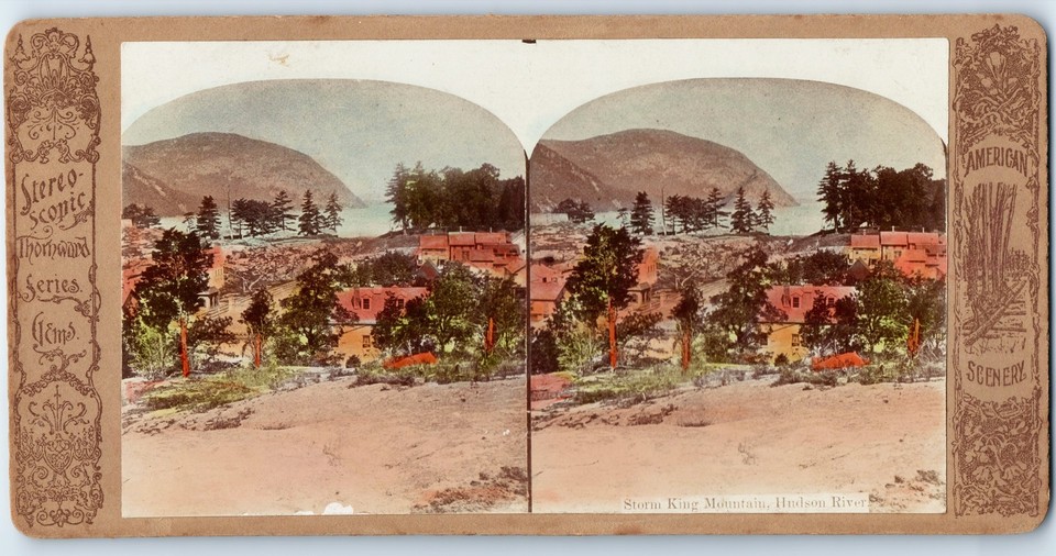 c1880s Storm King Mountain, Hudson River NY Real Photo Hand Colored ...