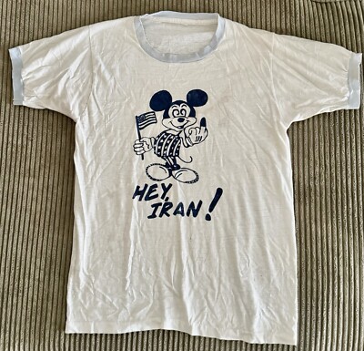 1979 Mickey Mouse War Shirt Middle Finger Iran-Iraq | eBay