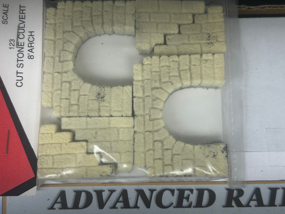 STONE ARCH CULVERT 8ft ARCH w/WING WALLS pack of 2 - HO Scale SCENERY ...