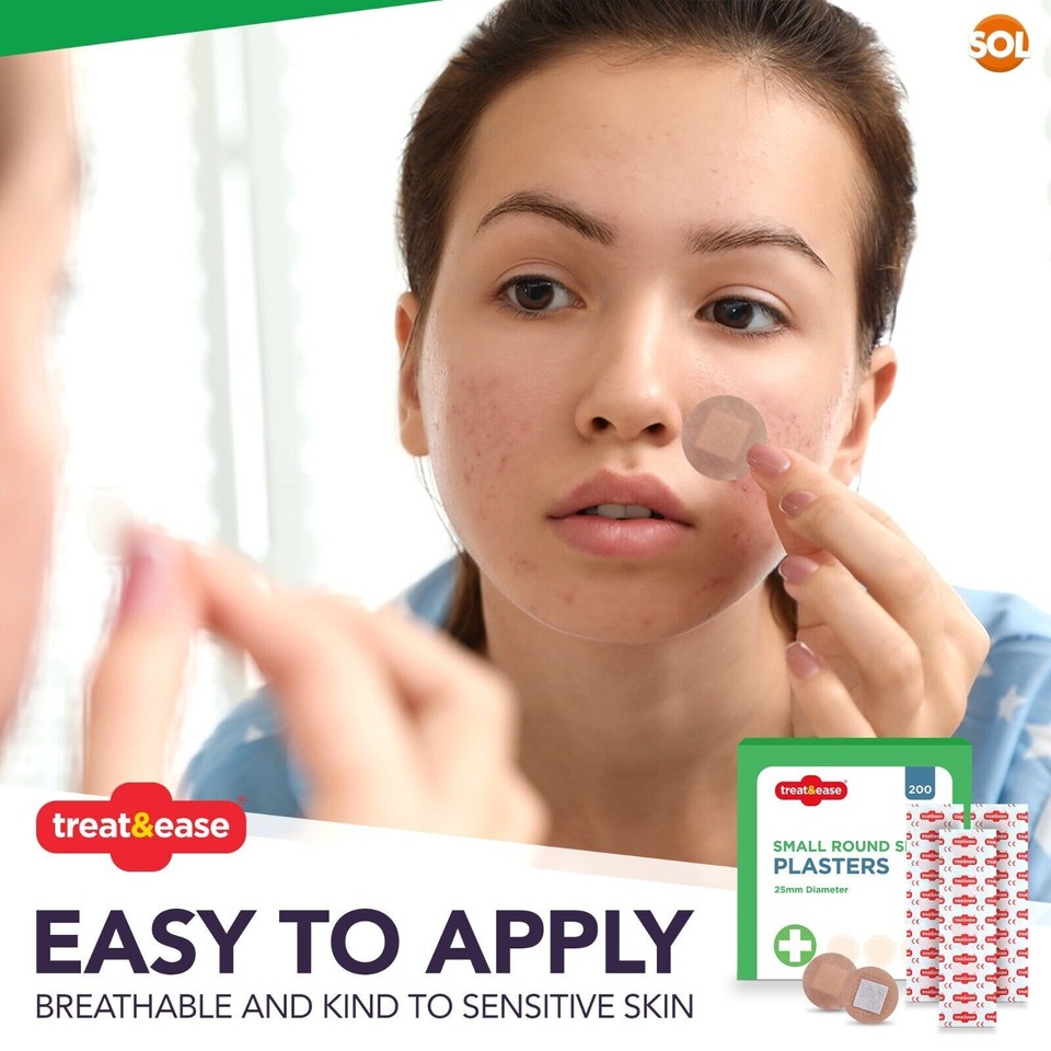 200 Round Spot Plasters 2.5cm Small Sterile Washproof First Aid Wound ...