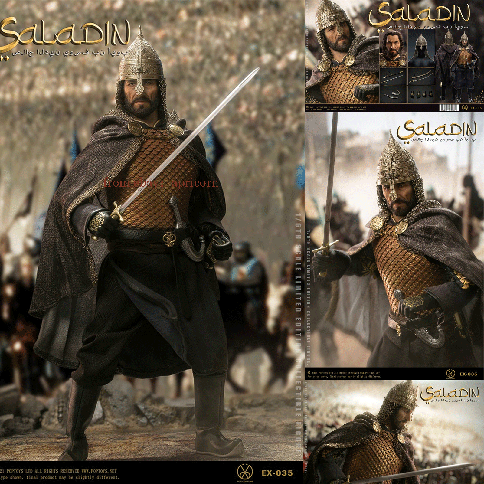 POPTOYS EX035 Saladin 1/6 Male Action Figure Model Collectible Toy Box ...