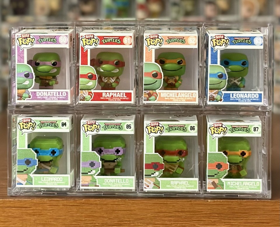 Funko Bitty Pop Lot x8 ALL Turtles from Original Set 😳 MINT TMNT ...